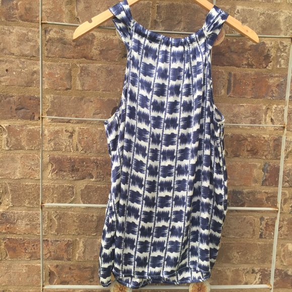 Adiva | Tops | Adiva Havana Blue Cream Ruffled Top Size L | Poshmark